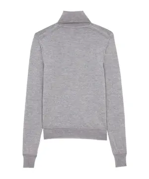 Saint Laurent Cassandre Turtleneck Long-sleeved Jumper - Grey
