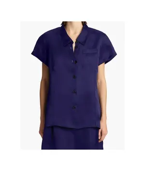 Khaite Keefe Button-up Blouse In Silk Organza - Amethyst