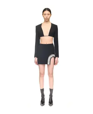 David Koma Plunging Neckline Cropped Top