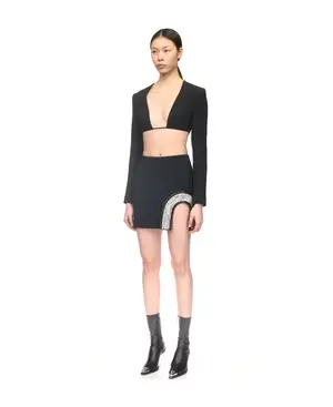 David Koma Plunging Neckline Cropped Top