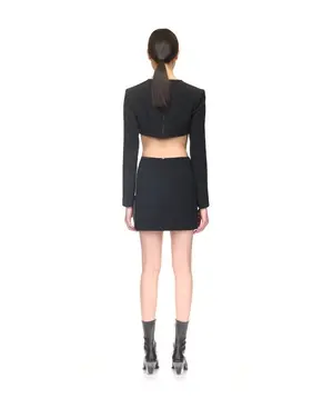 David Koma Plunging Neckline Cropped Top