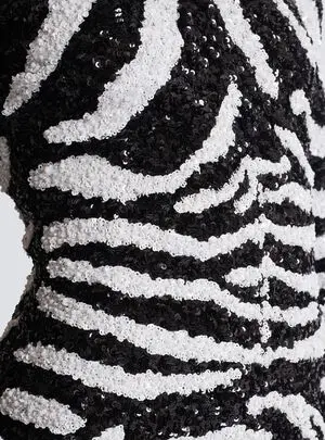 Balmain Two-tone Zebra Sequin Dress