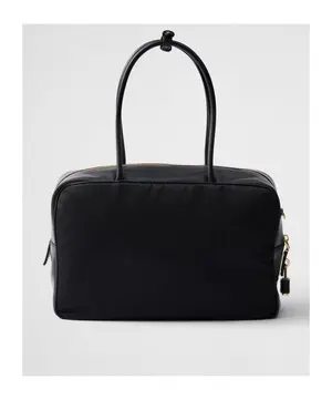Prada Re-nylon And Leather Top-handle Bag With Padlock