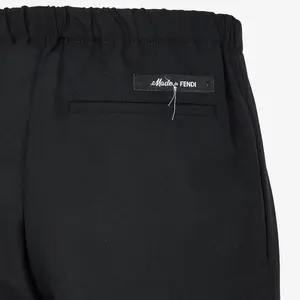 Fendi Logo Patch Elasticated Waist Trousers - Black