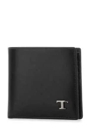 TOD'S Logo Plaque Bi-fold Wallet - Black