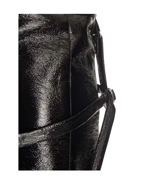 COURREGES Midi Leather Skirt With Slit Detail