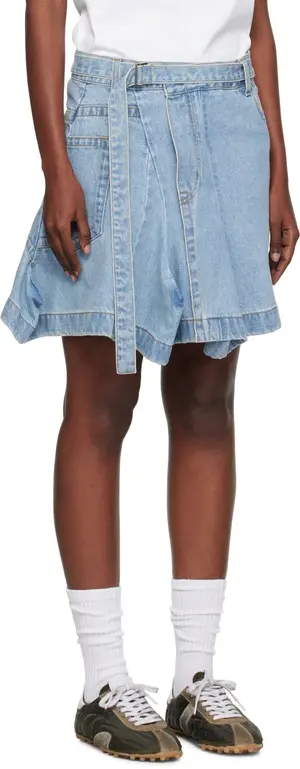Sacai Belted Denim Skirt