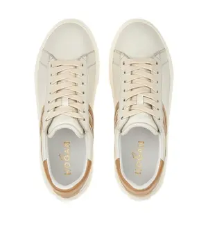 Hogan H365 Lace-up Sneakers With Leather H Detail - White