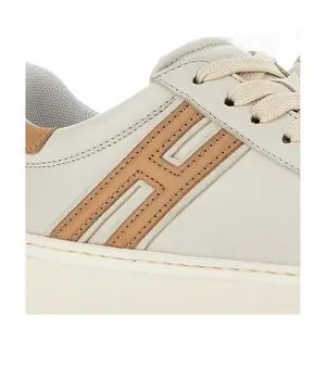 Hogan H365 Lace-up Sneakers With Leather H Detail - White
