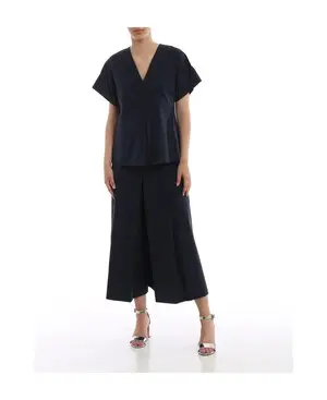 Max Mara Lace-up Wide-legged Casual Pants
