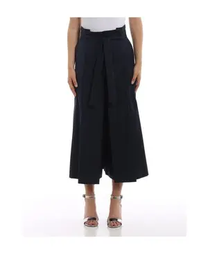 Max Mara Lace-up Wide-legged Casual Pants