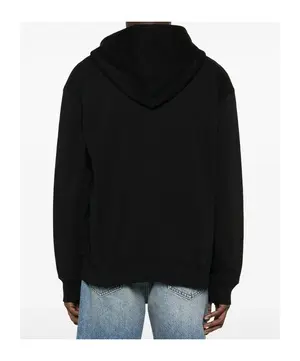 MAISON MARGIELA Logo Patch Full Zip Hoodie - Black