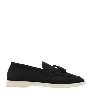 SCAROSSO Leandra Tassel Loafers - Black