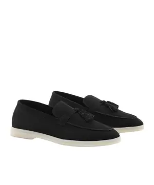 SCAROSSO Leandra Tassel Loafers - Black