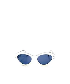 Dior Logo Embellished Cat Eye Sunglasses - Blue