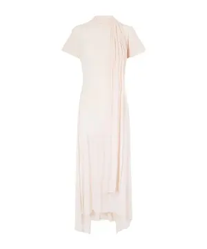 Magda Butrym Asymmetrical Knit Maxi Dress With Scarf Neckline