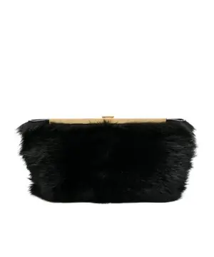 Khaite Aimee Shearling Clutch Bag