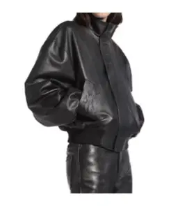 Balenciaga High-neck Leather Jacket
