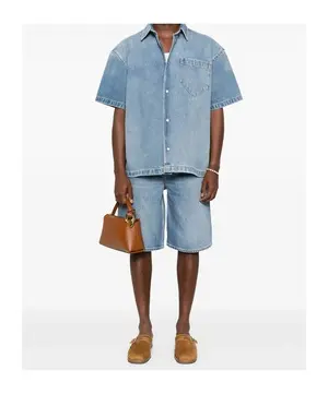 7 For All Mankind Wide Leg Denim Shorts
