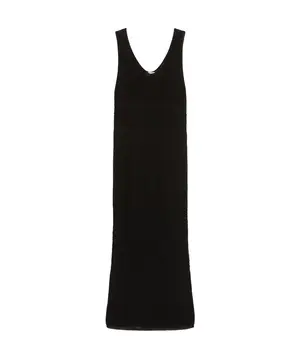 Max Mara V-neck Knitted Midi Dress - Black