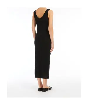 Max Mara V-neck Knitted Midi Dress - Black