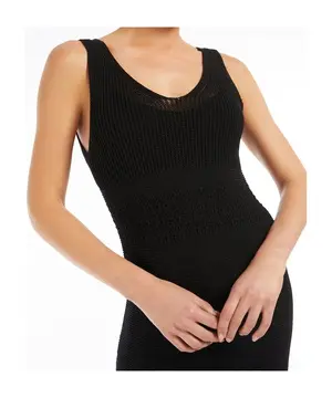 Max Mara V-neck Knitted Midi Dress - Black
