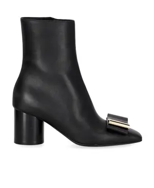 FERRAGAMO Ankle Boots With Block Heel And Square Toe - Black