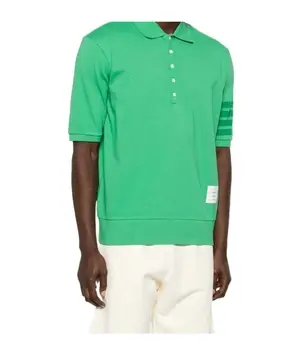 Thom Browne Stripe-detail Polo Shirt - Green