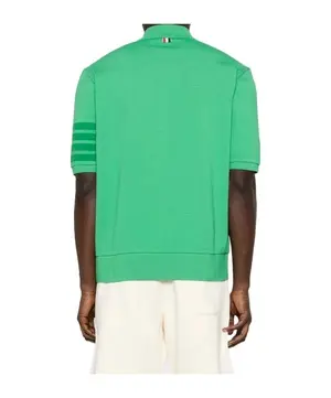 Thom Browne Stripe-detail Polo Shirt - Green