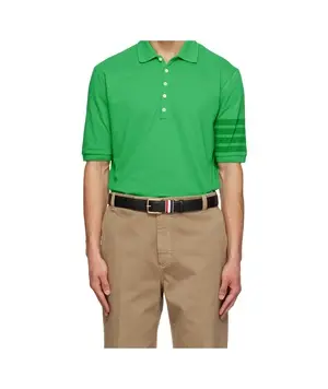 Thom Browne Stripe-detail Polo Shirt - Green