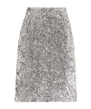 Dolce & Gabbana Sequined Midi Skirt - Silver