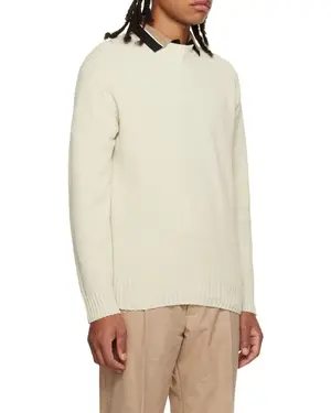Hugo Boss Ribbed-knit Cotton Jumper - Nude