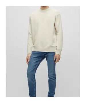 Hugo Boss Ribbed-knit Cotton Jumper - Nude