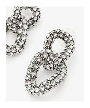 Isabel Marant Étoile Rhinestone Link Earrings - Gray