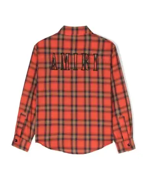 Amiri Logo-embroidered Check-pattern Shirt