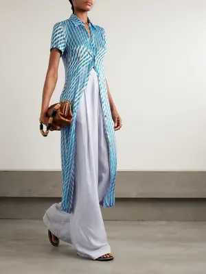 Dries Van Noten Striped Midi Shirt Dress