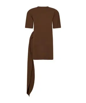 Giuseppe Di Morabito Short-sleeved Crewneck Dress With Draped Embellishment