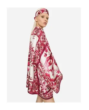 Dolce & Gabbana Majolica Print Batwing Sleeve Shirt