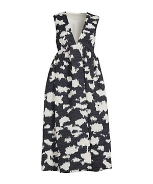 Dries Van Noten Sleeveless Deep V-neck Pleated Dress - No