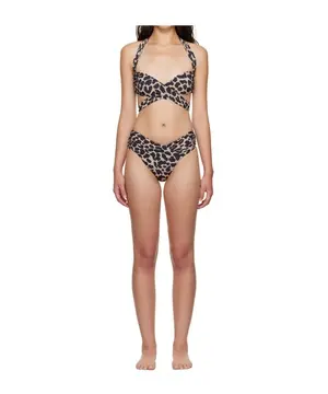 Balmain Pleated Bikini Set - Nude