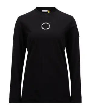 Moncler Long Sleeve Eyelet Cotton T-shirt
