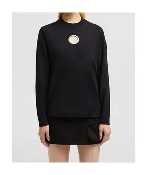 Moncler Long Sleeve Eyelet Cotton T-shirt