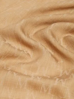 Max Mara Logo Embroidered Scarf - Camel