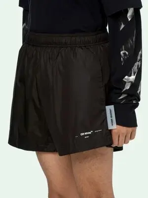 Off-White Logo Print Swim Trunks