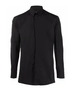 Givenchy 4g Embroidered Long-sleeved Shirt - Black