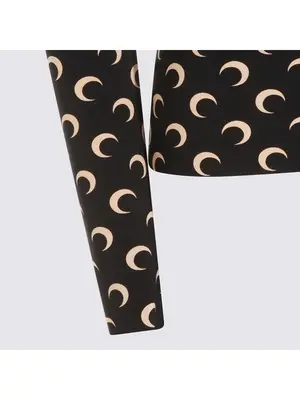 MARINE SERRE Moon Print Crewneck Long Sleeve T-shirt - No