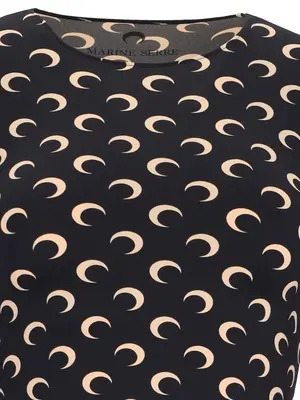 MARINE SERRE Moon Print Crewneck Long Sleeve T-shirt