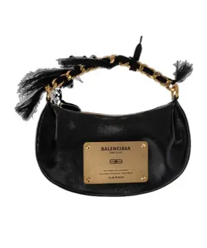 Balenciaga Logo Plaque Shoulder Bag With Chain Strap And Tassel Detail