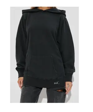 MAISON MARGIELA Oversized Hoodie With Logo Print - Black