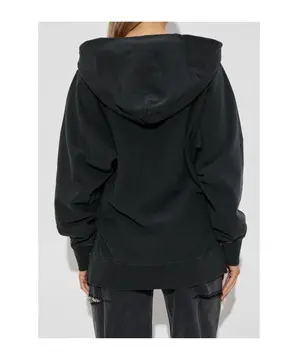 MAISON MARGIELA Oversized Hoodie With Logo Print - Black